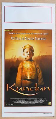 LOCANDINA, KUNDUN, MARTIN SCORSESE, DALAI LAMA TIBET TENZIN GYATSO ...
