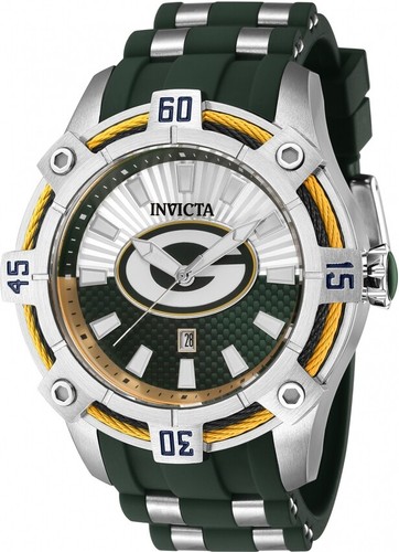 Invicta NFL Green Bay Packers Quartz Silver Dial Men's Watch 42062 ...