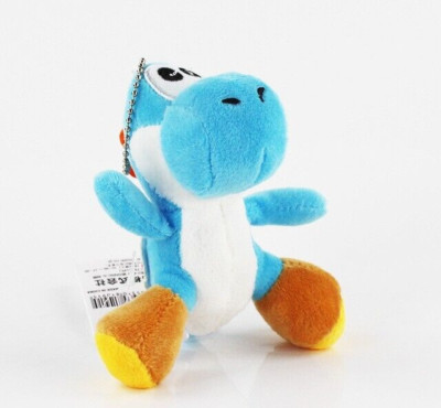 Super Mario Yoshi Blue Plush Keychain Cute Portable Cartoon Anime ...