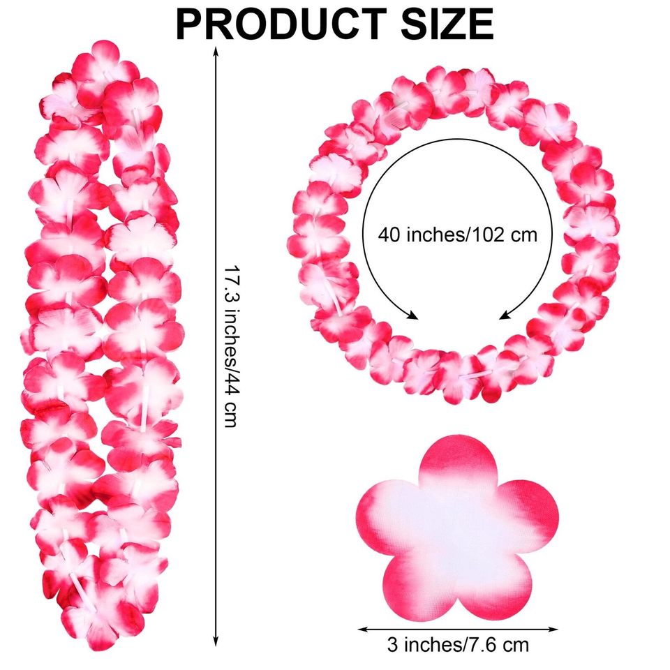 Fovths 500 Pieces Hawaiian Leis Necklace Colorful Tropical Flower ...