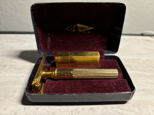 Vintage Gillette Gold Razor With Case & Blade Box | eBay
