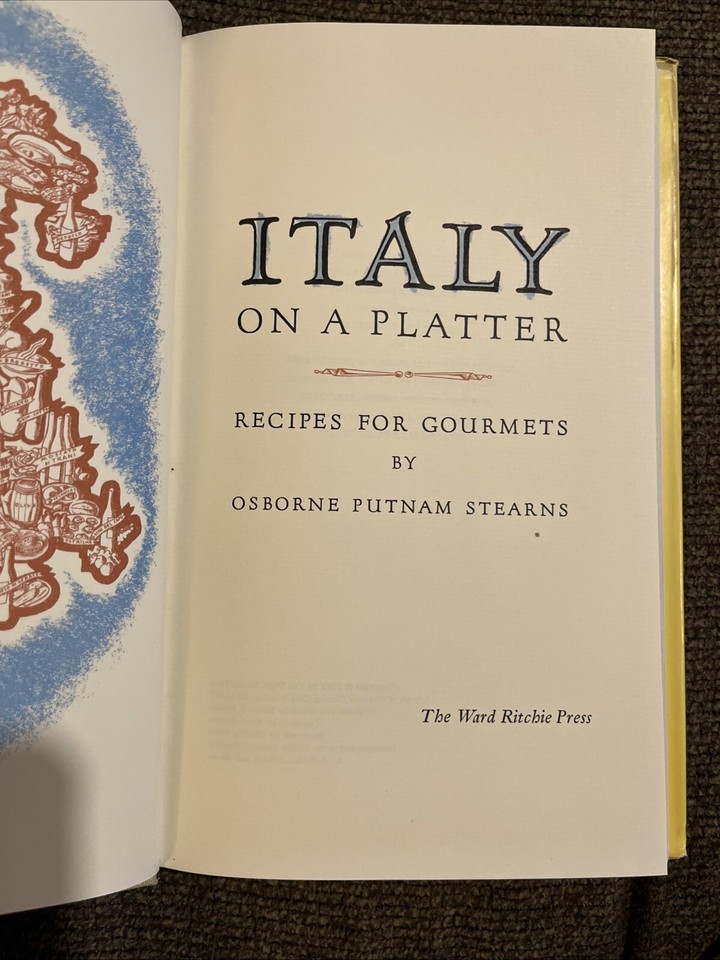 Rare Vintage Italian cookbook - Italy On A platter Recipes For Gourmets ...