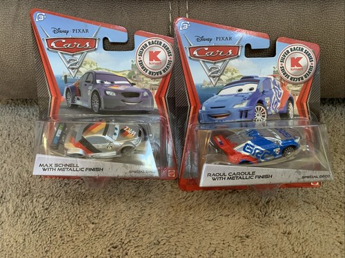 Set Of 2 Disney Pixar Cars 2 Silver Racing - Max Schnell & Raoul ...