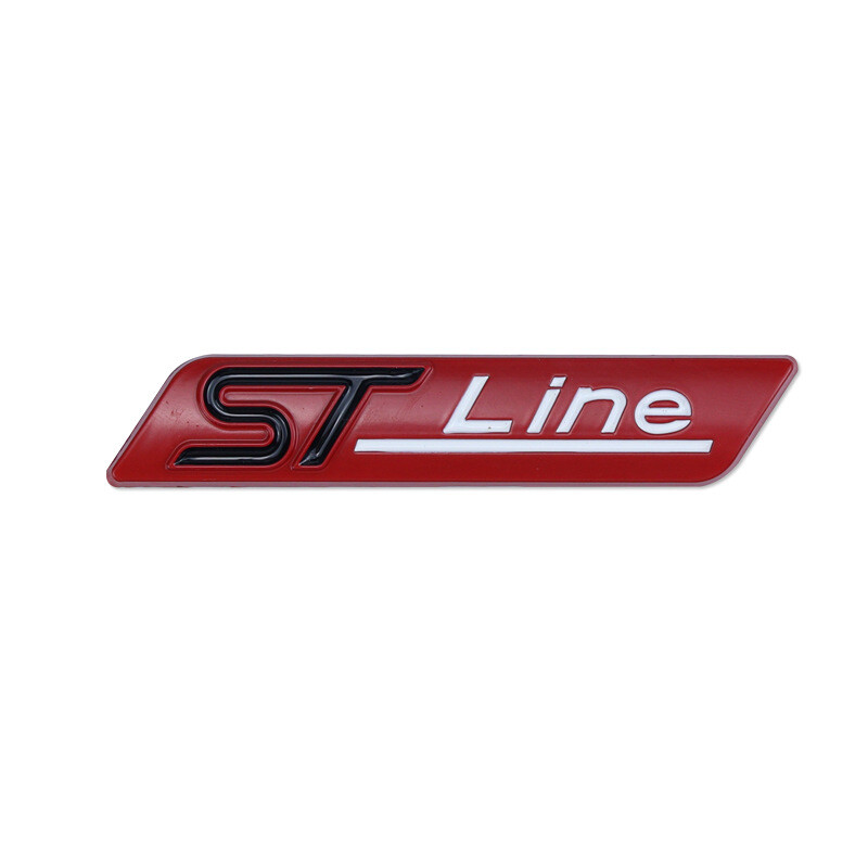 2Pc ST Line Emblem Car Truck Door Body Side Fender Rear Adhesive Badge ...