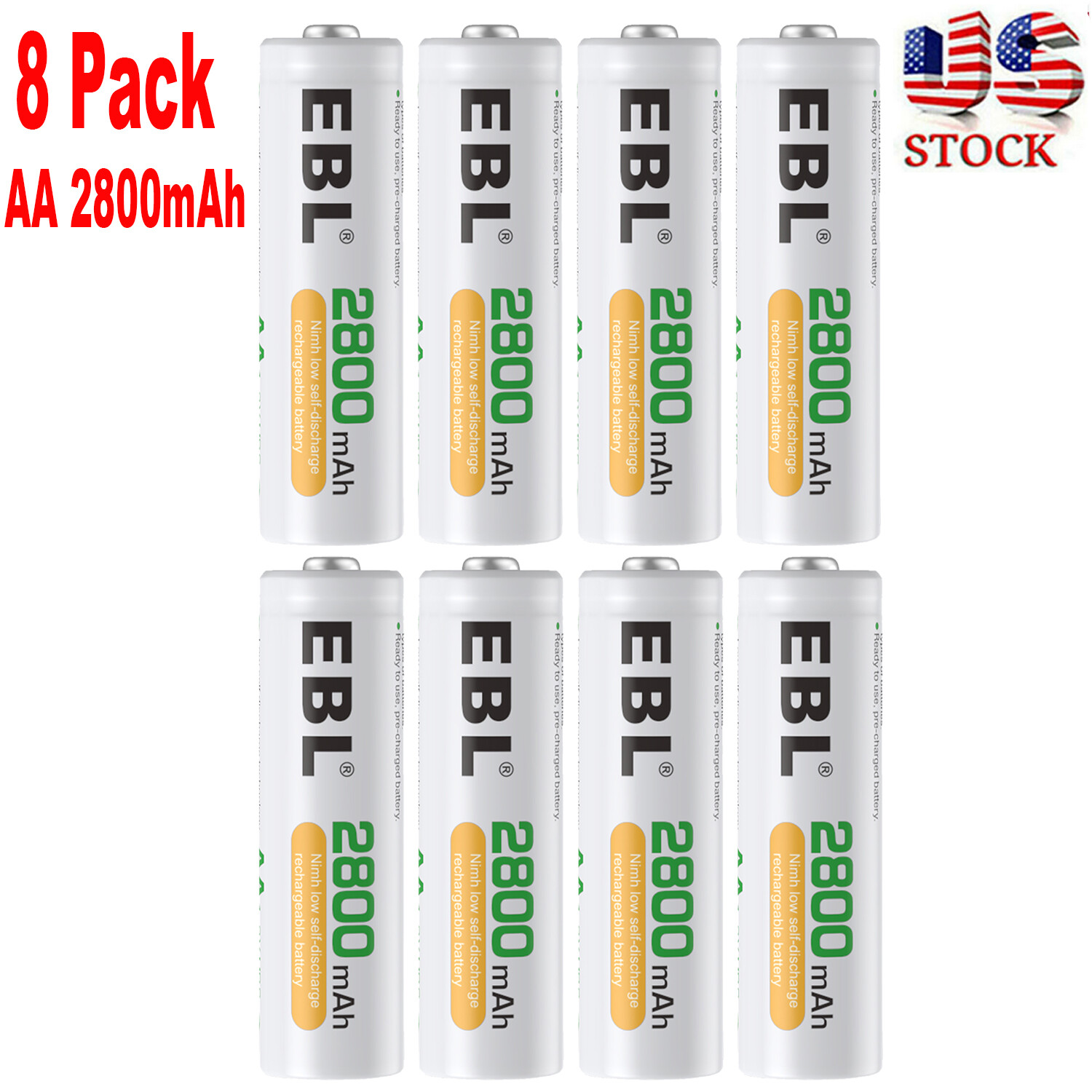8 Pack 2800mAh AA R6 Rechargeable Battery 1.2V Ni-MH Batteries For ...