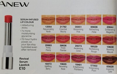 Avon ANEW Revival Colour Serum Lipstick - various shades Brand new ...