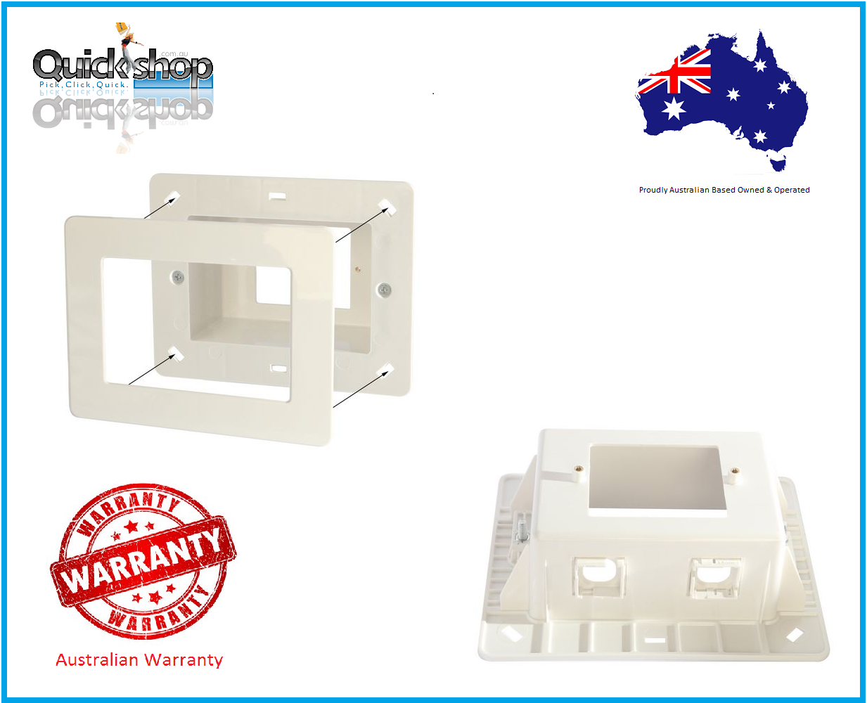 10 x Recessed Power Point Box Wall Plate GPO TV AV Hidden GPO TV Frig ...