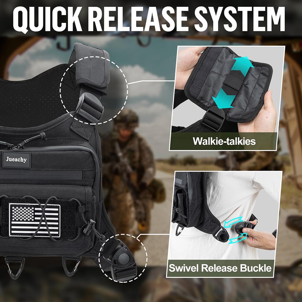 Tactical Combat Chest Rig Bag Front Pouch Recon Kit Pack Sport ...