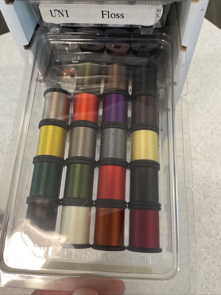 Large Fly Fishing Tying Lot Of 214 Thread Spools Plus UNI Cabinet | eBay