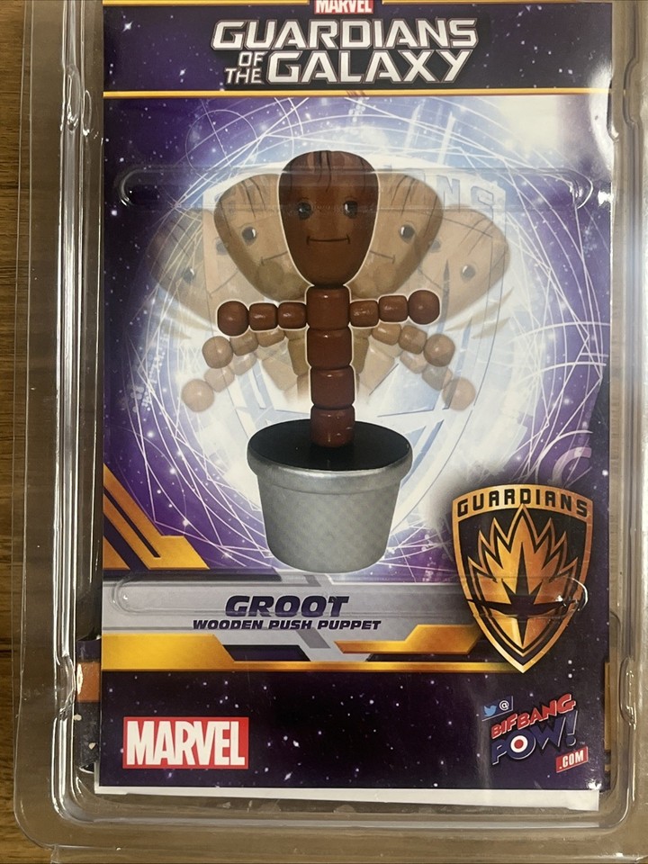 Guardians of the Galaxy Ty Beanie Baby Groot 7" Plush & Groot Wooden ...