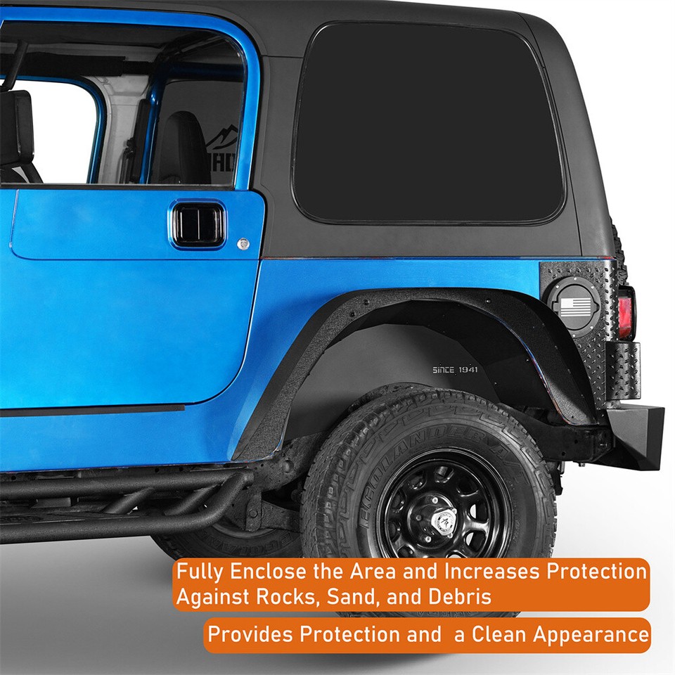 Combo Front + Rear Inner Fender Liner Guard Steel For 1997-2006 Jeep ...