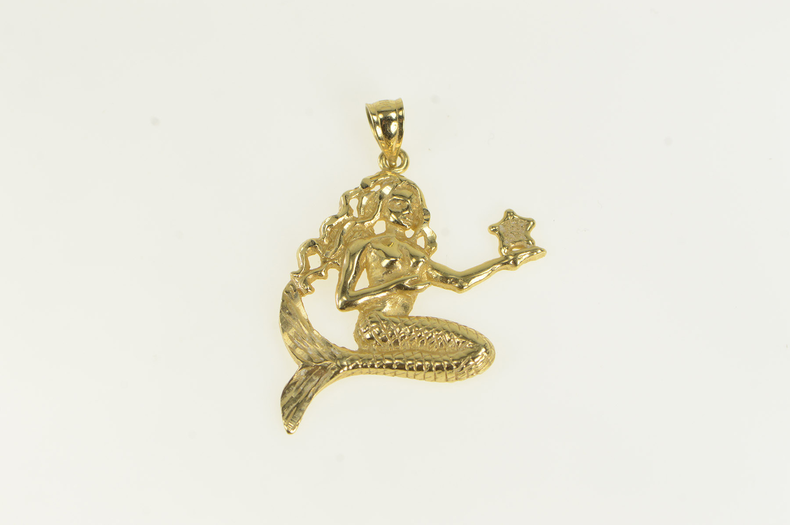 14K Mermaid Mystical Beauty Symbol Pendant Yellow Gol… - Gem