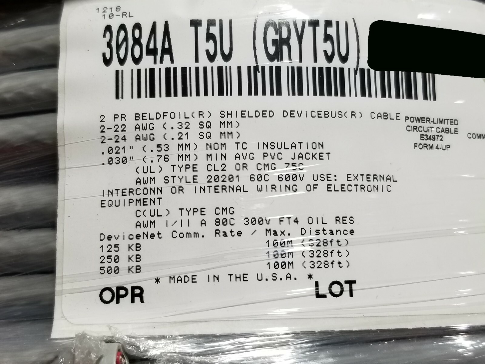 Belden 3084A 22/1P+24/1P Multi-Shielded Pairs DeviceBus Thin Cable Gray ...