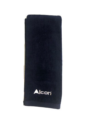 Alcon Embroidered Golf Towel with Ring - Navy Blue - NWOT | eBay