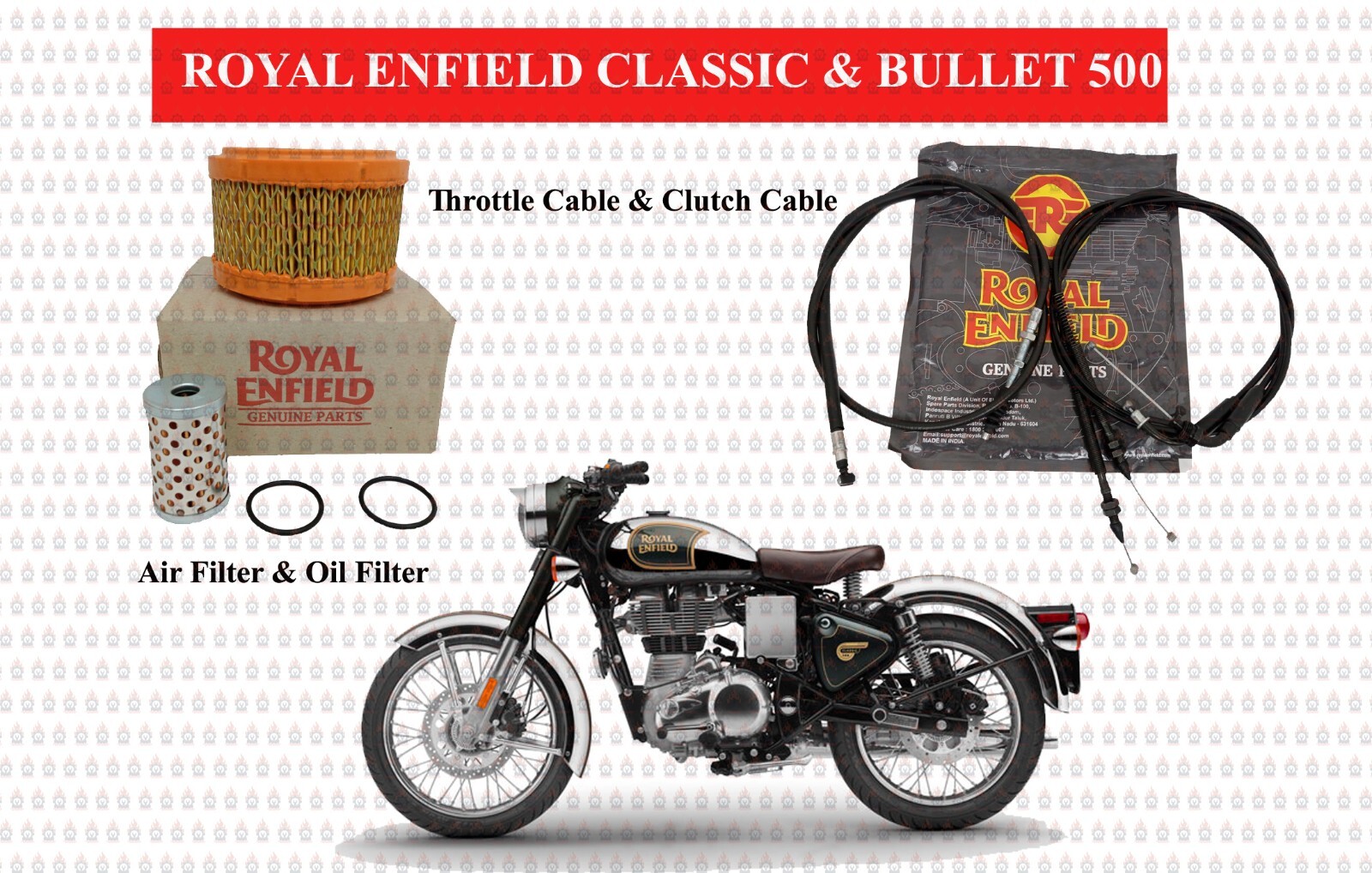 ROYAL ENFIELD "SERVICE PACK KIT OF 4 PCS For CLASSIC/BULLET 500" | eBay