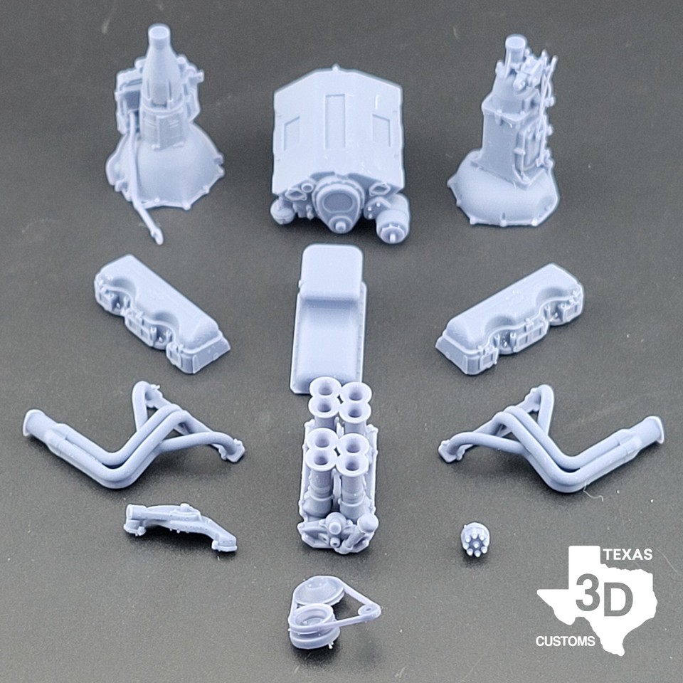 Hilborn Injected 1st Gen BBC "W" model engine resin 3D printed 1:24-1:8 ...