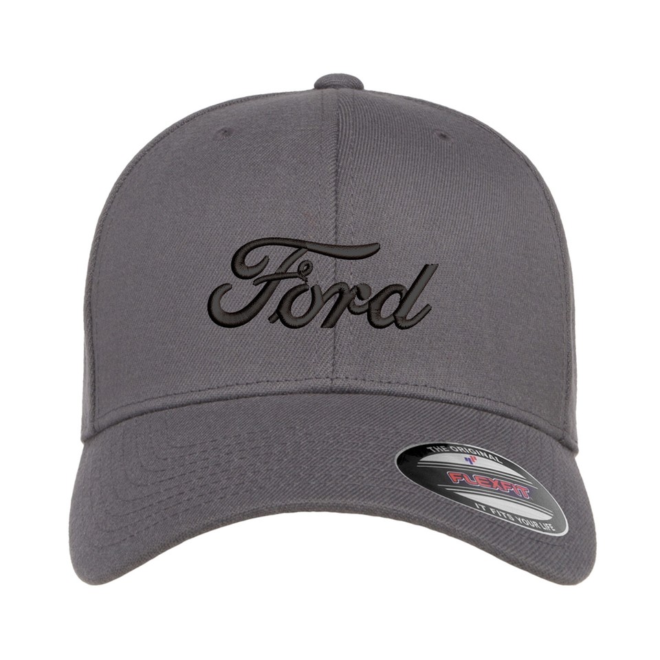Ford Logo Embroidered Flexfit Fitted Baseball Cap Hat F-150 Mustang ...