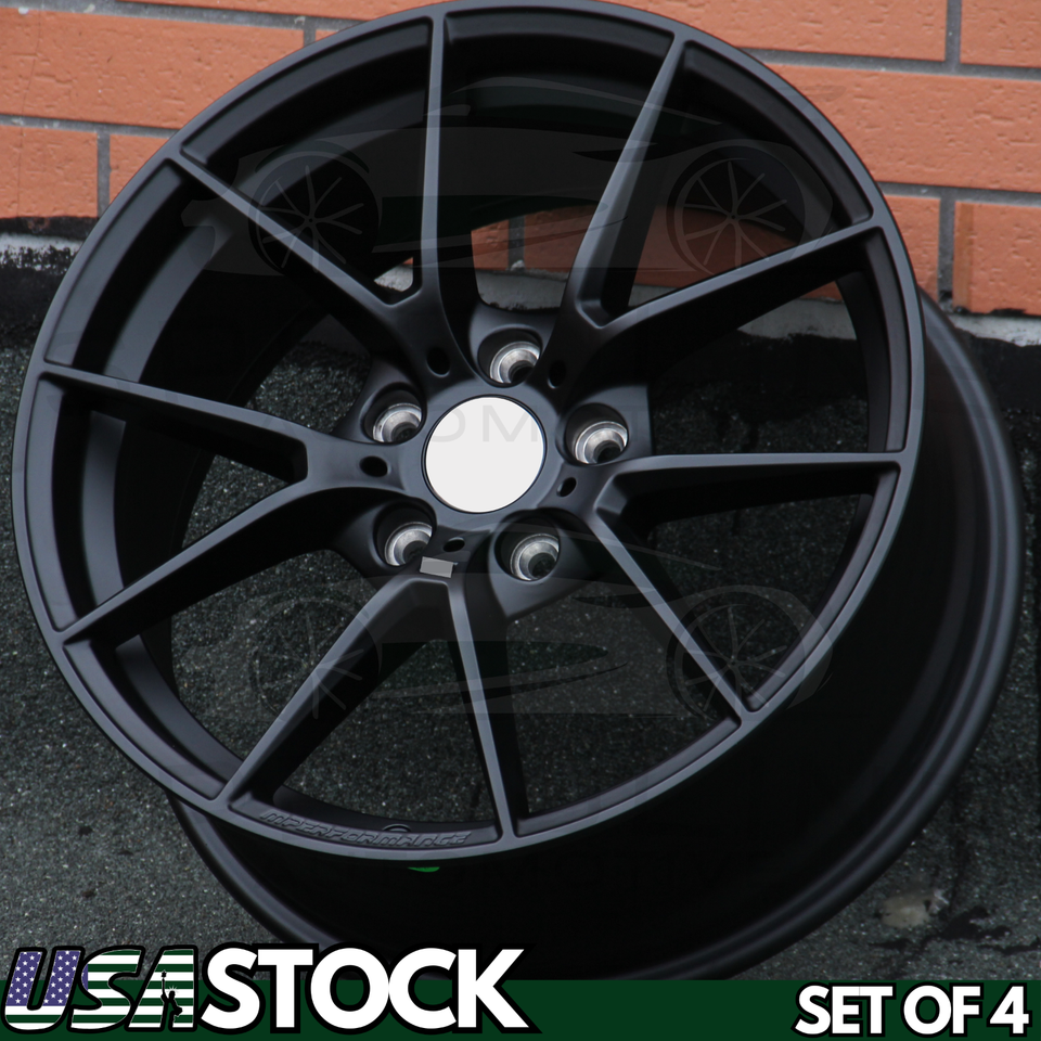 NEW Wheels 5x120 19" 19 Inch Rims Set of 4 8.5J 9.5J Black US Staggered ...
