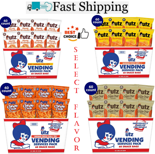 Utz Honey BBQ, Multipack, Gluten-Free, Potato Chips 1 oz, 60 Count ...