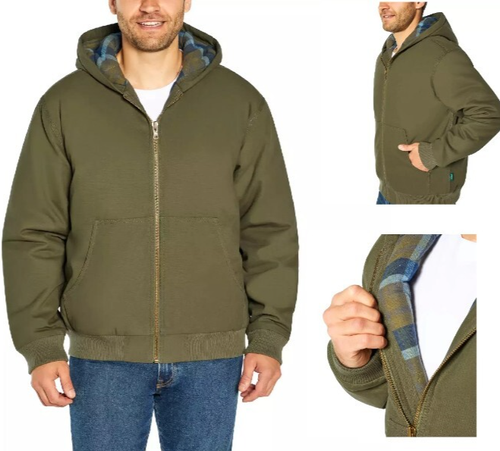 Woolrich Men's Canvas Full Zip Hooded Jacket, Green, Size XL | eBay
