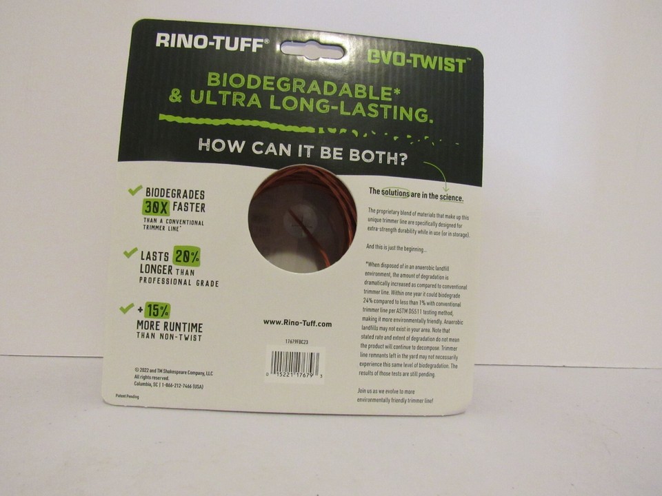 Rino-Tuff Evo-Twist .065" Inch Biodegradable Universal Fit Trimmer Line ...