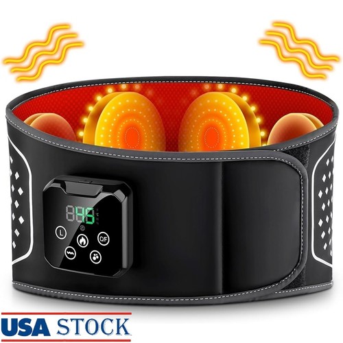 Heated Massage Belt Wireless Vibration Adjustable Timer Pain Relief ...