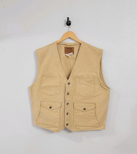 Vintage Schaefer Outfitter Western Vest Men's Size XXL Tan Brown Canvas ...