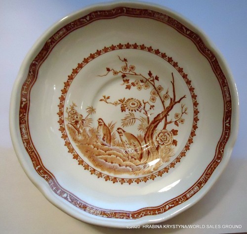 FURNIVALS BROWN QUAIL CHINA REPLACEMENT TEA CUP SAUCER ENGLAND 1913 ...