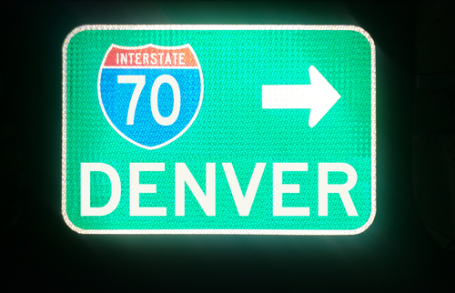 DENVER Interstate 70 Colorado route road sign 18"x12", Aurora, Rockies ...