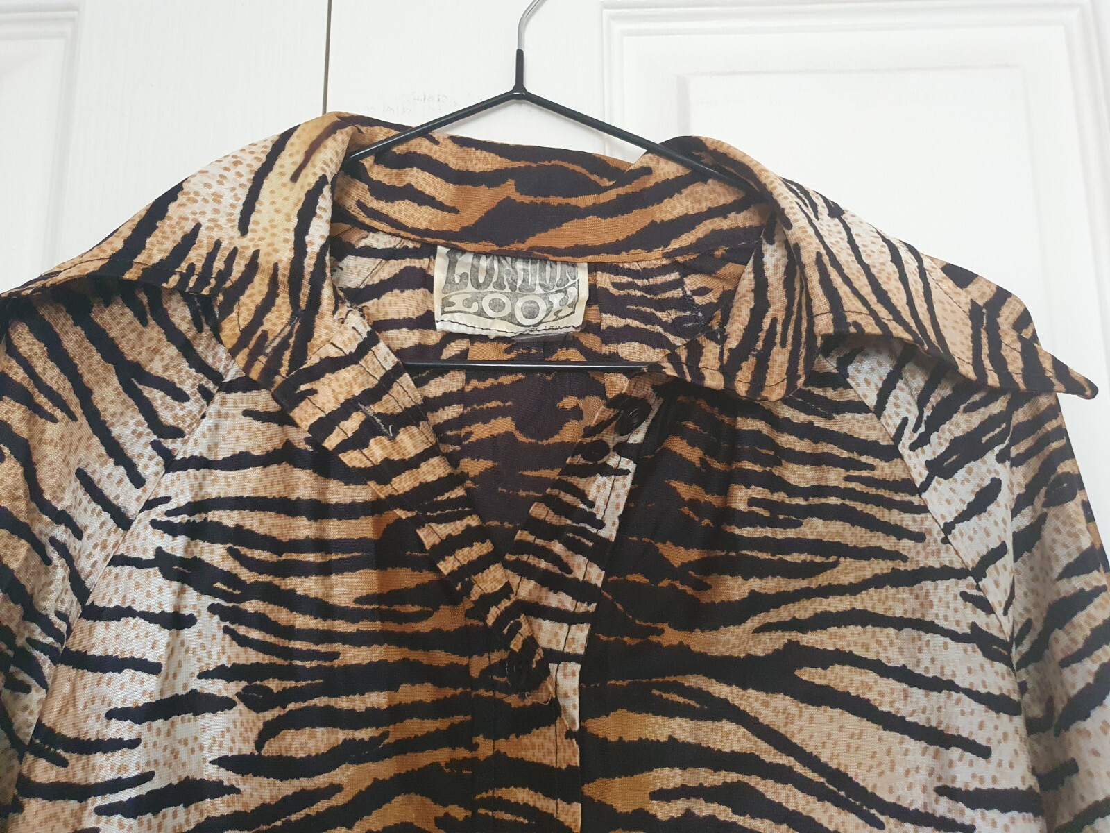 Vintage 70s TIGER PRINT SHIRT & SKIRT Suit "LONDON LOOK" S XS 8 10 | eBay