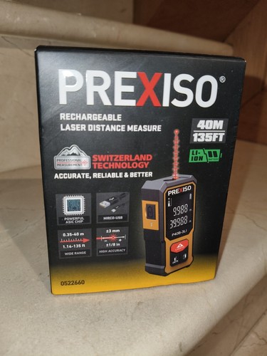 PREXISO 40m Mini Laser Measurement Tool Rechargeable Laser Distance ...
