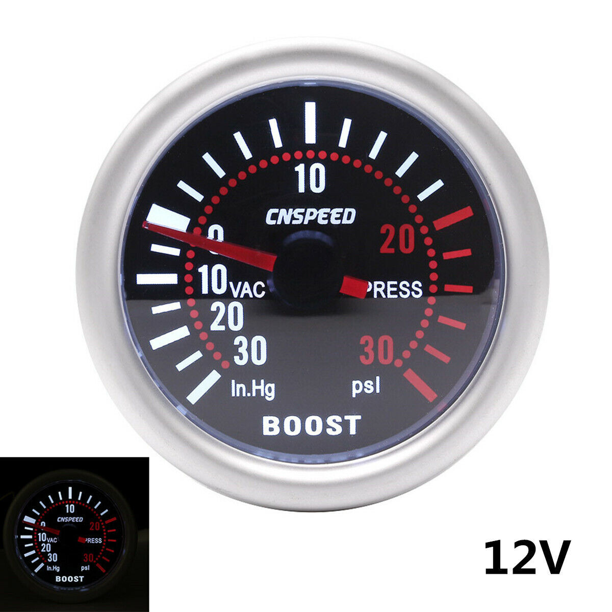 12V Car 52mm 2″ White Digital LED Turbo Boost PSI Meter Pressure Gauge ...