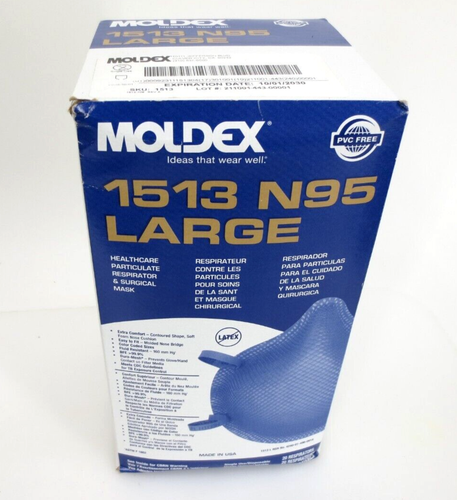 Moldex 1513 Series N95 Face Cover Surgical Mask Large - 20 Pack ...
