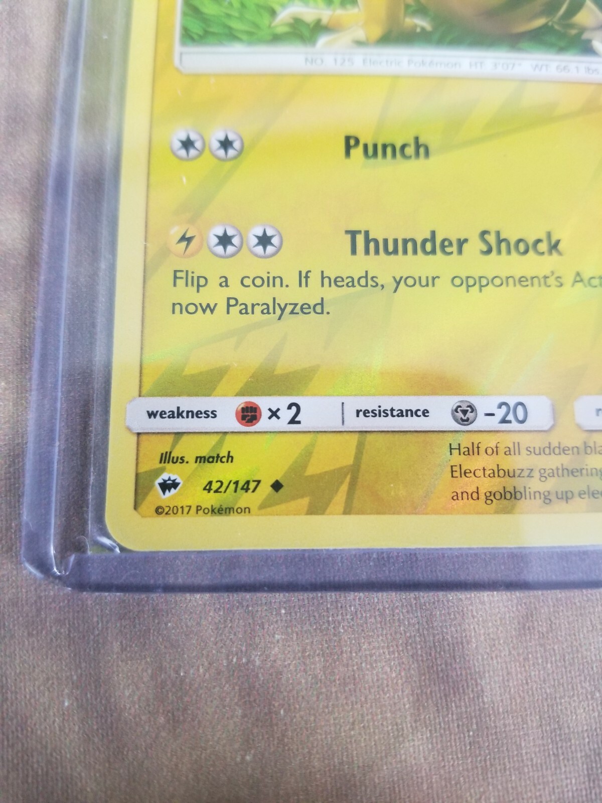 Electabuzz Basic HP80 Holo #42/147 Pokemon 2017 Card | eBay