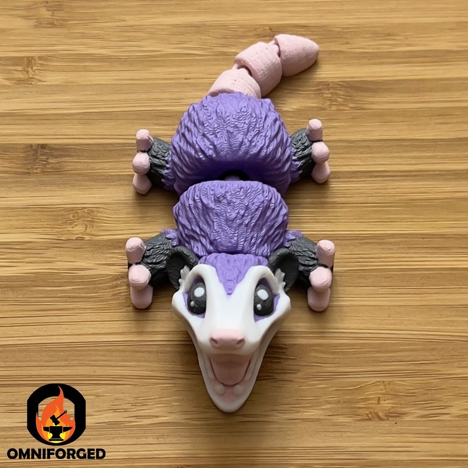 Mini Possum Purple Flexi Fidget Articulated Animal Fun Toy Gift for ...