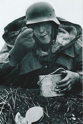 WW II German Photo -- .. Soldier Eating Rations | eBay
