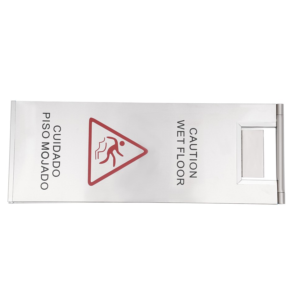 2Pcs Stainless Steel Wet Floor Sign, Caution Wet Floor Sign, Safety ...