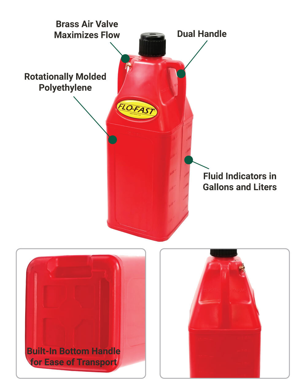 FLO-FAST 10.5 Gallon Gasoline Container - RED | eBay