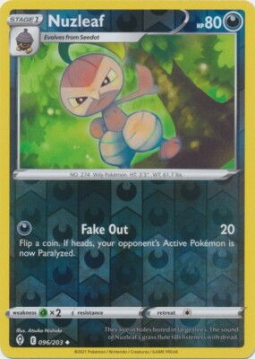 Reverse Holo Nuzleaf 096/203 Evolving Skies Uncommon Pokemon TCG | eBay