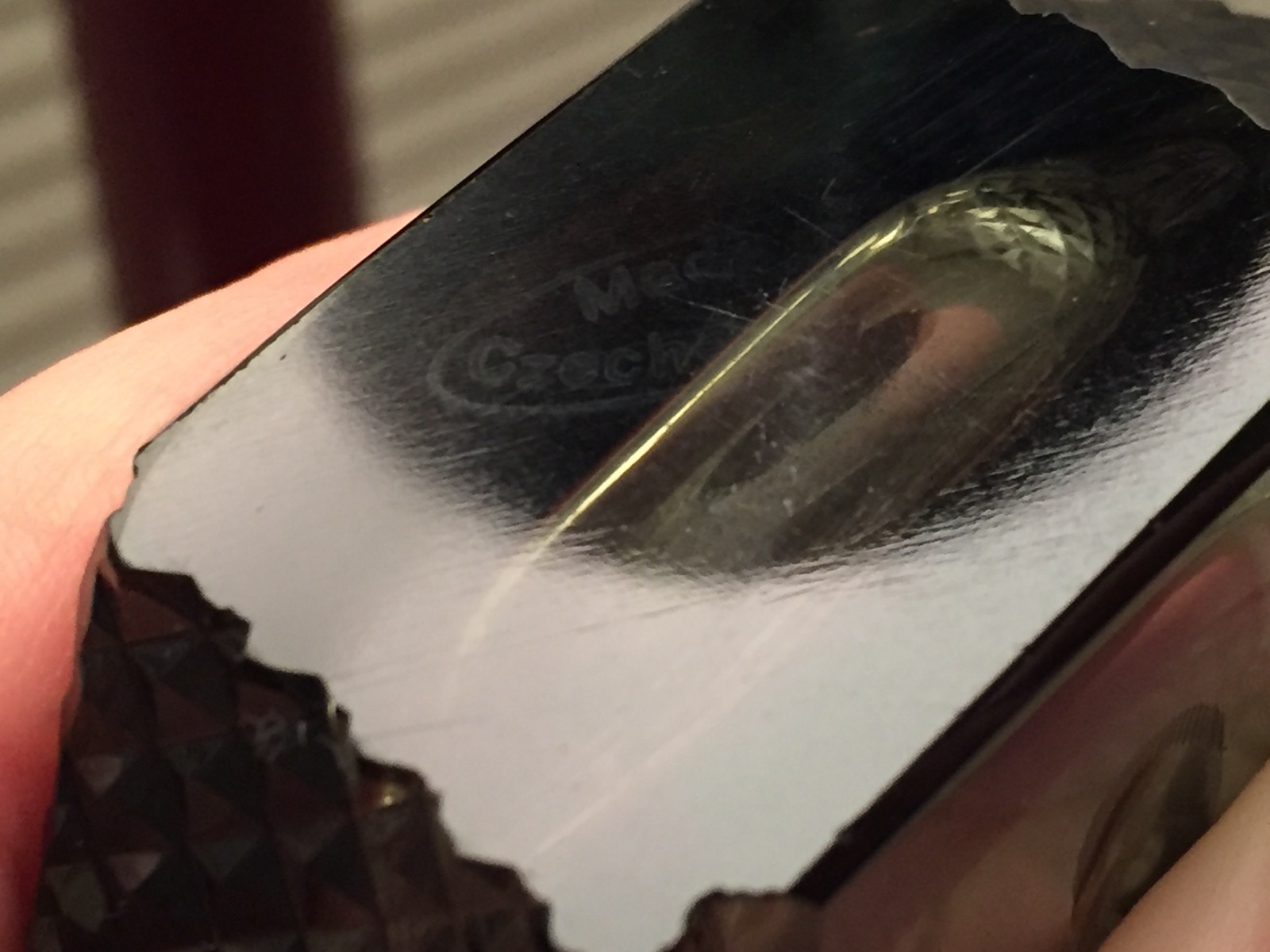 Rare Octagonal Smoke Colored Czechoslovakian Perfume Bottle with Daisy ...