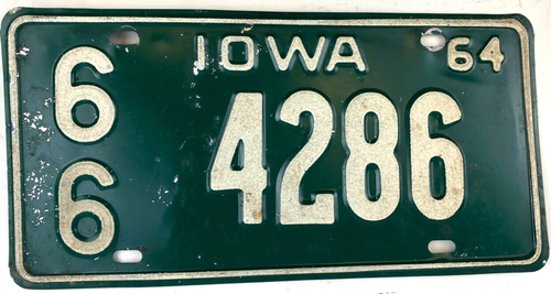 Vintage Iowa 1964 License Plate Auto Mitchell Co. Garage Man Cave ...