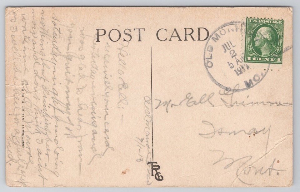 Old Monroe Lincoln County Missouri c1910s Humor Postcard Hotel Chimbly ...