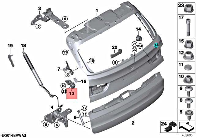 Genuine BMW F15 F85 Stop Trunk Lid Left 51247294779 for sale online | eBay