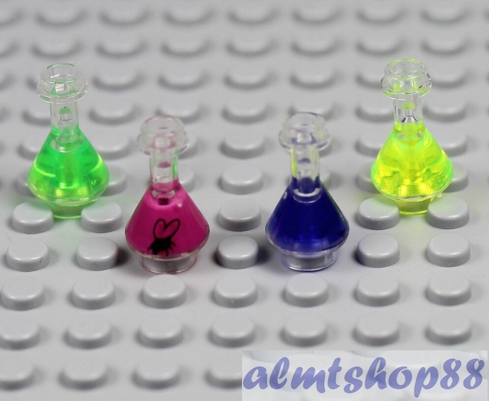 LEGO - 4x Erlenmeyer Flasks Trans - Lab Jars Potion Bottle Halloween ...
