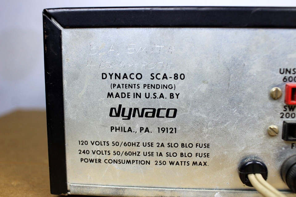 Dynaco SCA-80 Integrated Amplifier Working W/issues Sold AS-IS for ...