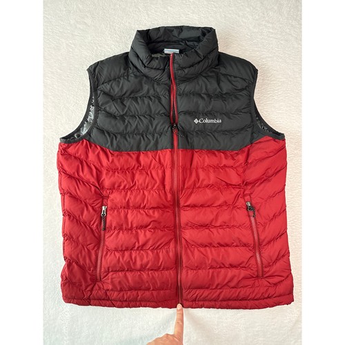 Columbia Omni Vest Mens Size XL Red Black Thermal Puffer Vest Zip ...