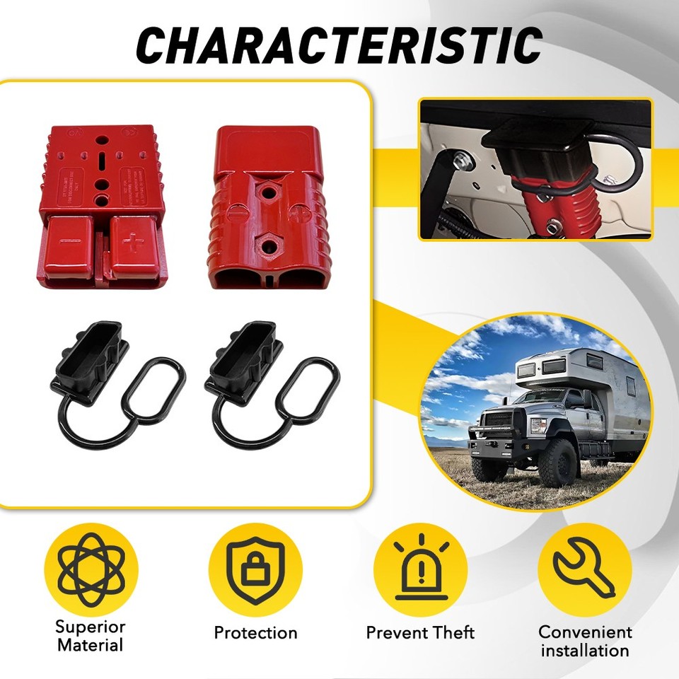 2PCS Anderson SB175 Amp Model 0AWG Red Colour Cable Power Connectors UK ...