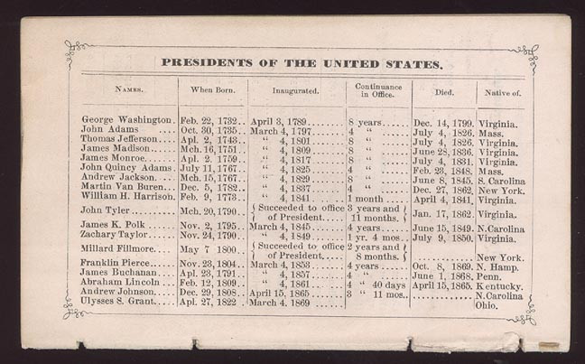 1873 EXCELSIOR CALENDAR + INFORMATIONAL OLD BOOKLET, COMPLETE & ON SALE ...