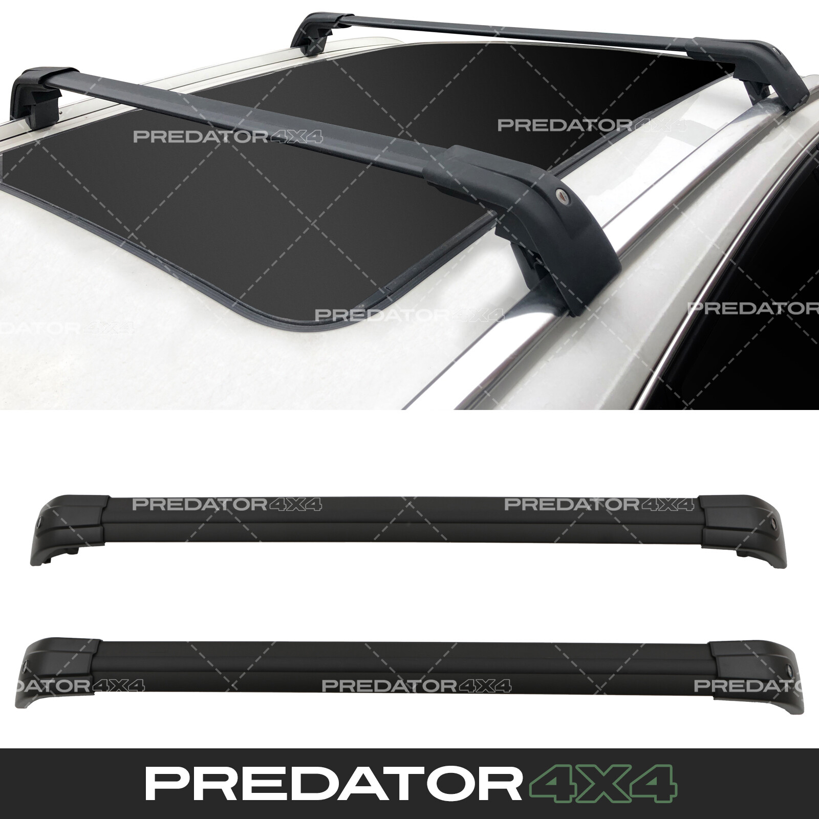 BLACK ALUMINIUM ROOF CROSS BARS RAIL RACK PAIR FOR RANGE ROVER SPORT ...
