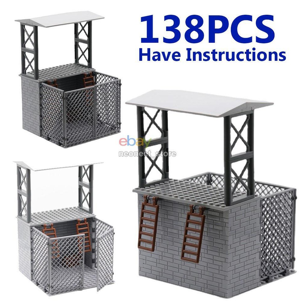 MOC Military WWII Army Fortress Baseplate Building Blocks Bricks ...